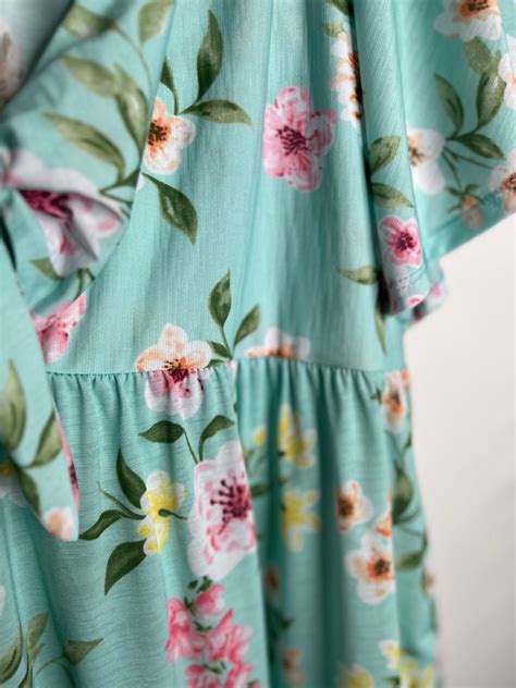 Light Blue Floral Blouse Happily Me Boutique