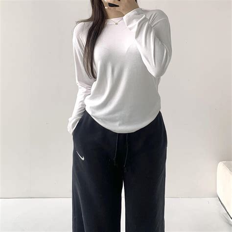 로렌블 무료배송 소프트 긴팔 모달 루즈핏 긴팔 티셔츠 여성흰티 기본티 여리핏 요가 필라테스 운동복 힙커버 롱티 레깅스 레이어드티 이너 기본티