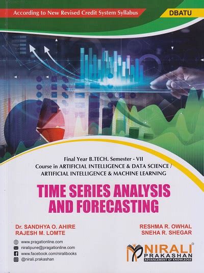 Time Series Analysis And Forecasting Final Year B Tech Course In Artificial Intelligence