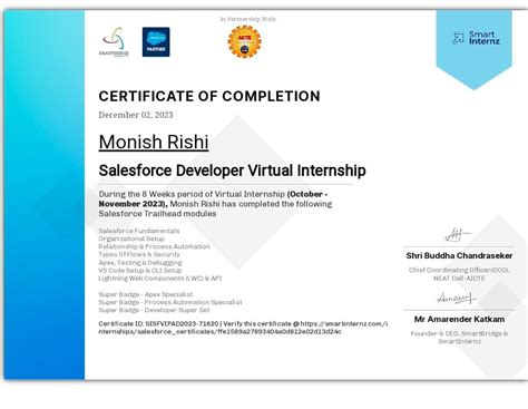 Monish Rishi Vakapalli On Linkedin Developer Smartinternz Salesforce Aicte Jobready