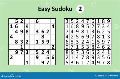 Sudoku Game With Answers Easy Complexity Stock Vector Illustration
