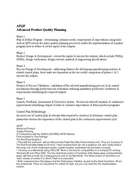 Apqp Advanced Product Quality Planning Pdf Reliability Engineering Specification