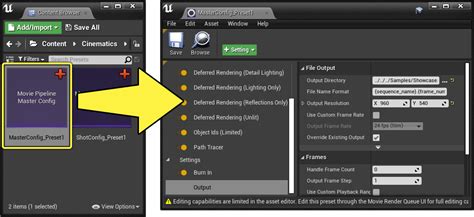 Movie Render Queues Render Settings In Unreal Engine