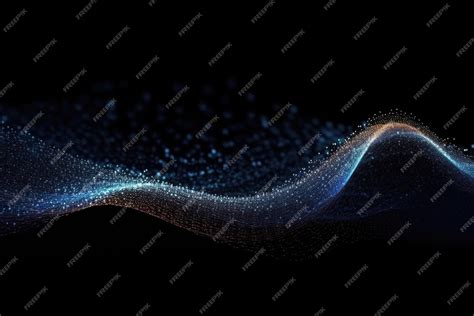 Premium Photo Wave Of Dots And Interweaving Of Lines Abstract Background Network Connection