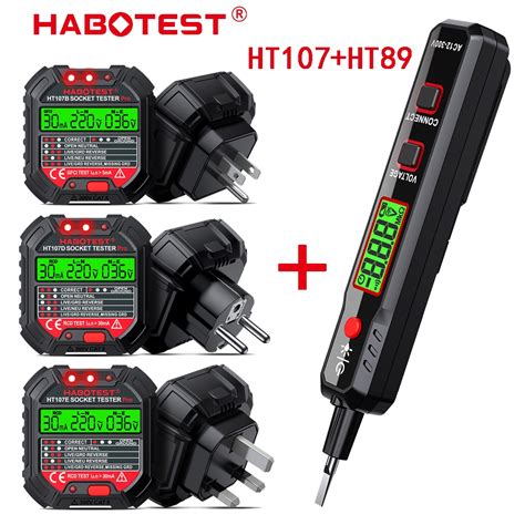 Habotest Ht107 Ht89 Ht107 Socket Tester Pro Voltage Test Rcd 30ma Socket Detector Us Eu Uk Plug