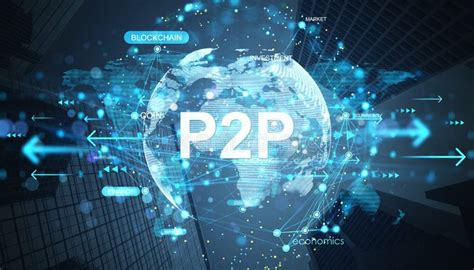 Digital P2p Financial Technology Concept With Blockchain Currency And Data Network Connections