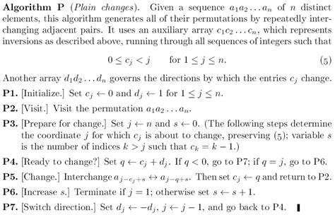 Reference Request Gray Code Of All Permutations Mathoverflow