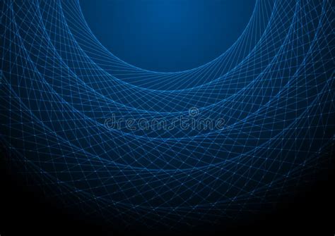 Dark Blue Minimal Round Lines Abstract Futuristic Tech Background Stock Image Image Of Line