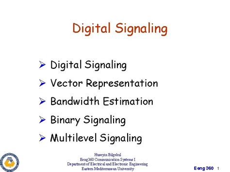 Digital Signaling Vector Representation Bandwidth Estimation Binary