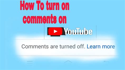 HOW TO TURN ON YOUR COMMENTS ON YOUR YOUTUBE VIDEOS EASY TUTURIAL YouTube