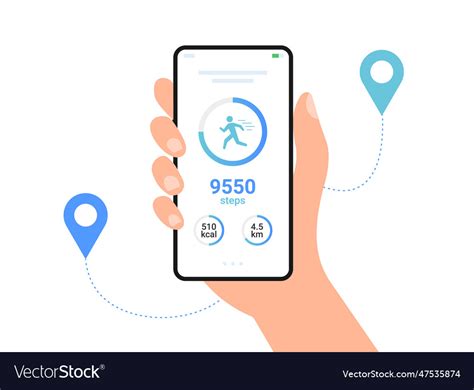Step Counter Fitness Tracker App Design Walk Flat Vector Image