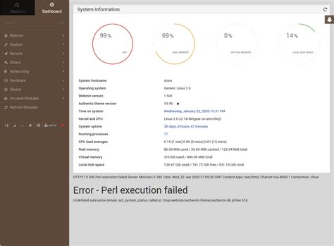Netgear Stora Error After Login · Issue 1180 · Webminwebmin · Github