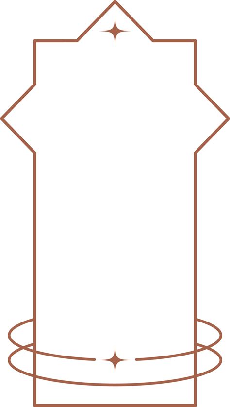 Aesthetic Frame Shape Outline Minimal Graphic Element With Stars Abstract Boho Arch With