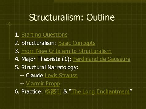 Structuralism 1 Basic Concepts And Structuralist Narratology Structuralism