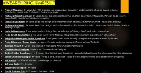 Sharanya Shashikumar On Linkedin Wearehiring Nodejs Projectmanager