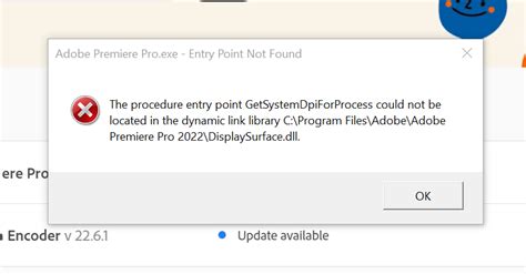 Entry Point Not Found Missing Dll Files Adobe Community 13309421