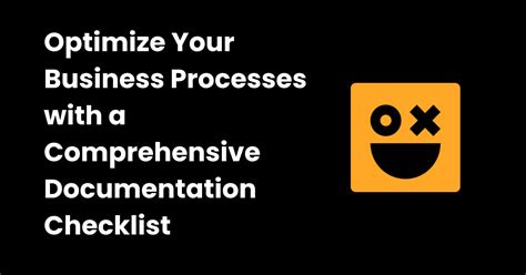 Business Process Documentation Checklist Checklistgg