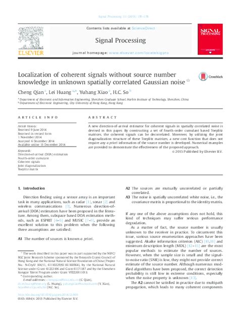 Pdf Reshetov La Localization Of Coherent Signals Without Source