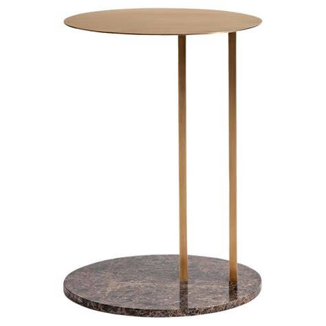 Basic Brass And Marble Side Table For Sale At 1stdibs
