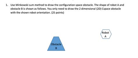 solved 1 use minkowski sum method to draw the configuration