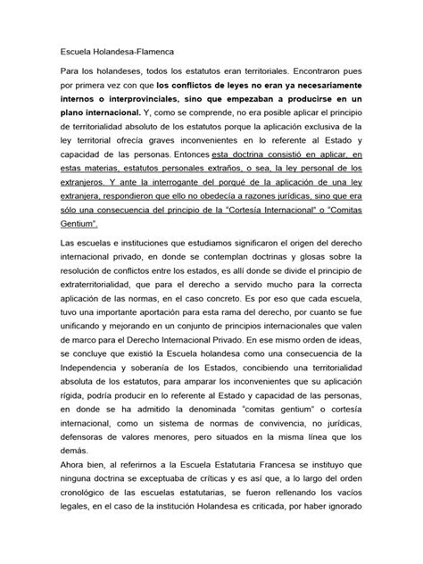 Escuela Holandesa Flameco Pdf Ley Internacional Jurisdicción