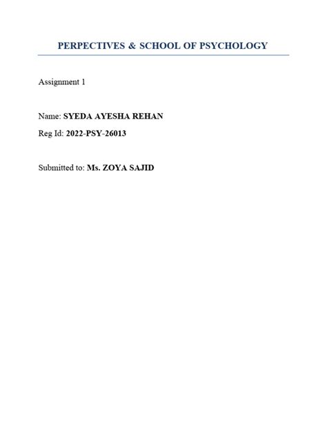 syeda ayesha rehan assignment 1 perspectives pdf disciplines anger