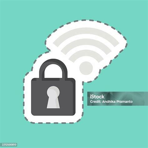 스티커 라인 컷 확보 Wifi 기호와 관련이 있습니다 디자인 편집 가능 가상현실에 대한 스톡 벡터 아트 및 기타 이미지 가상현실 검색 궤도 Istock