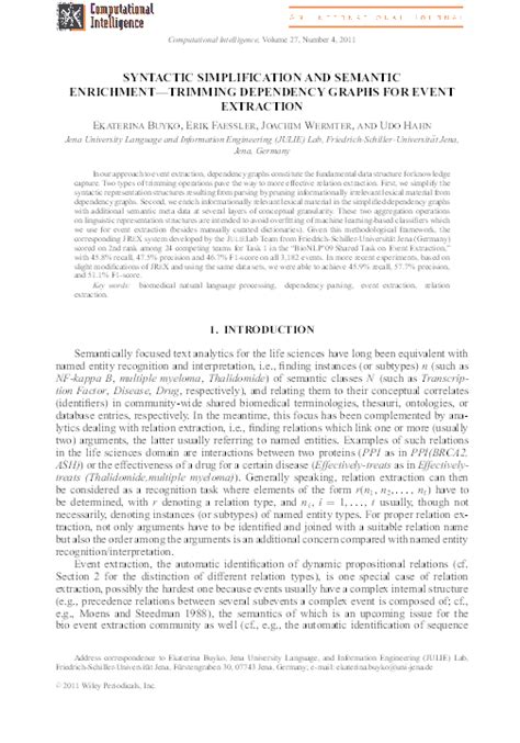 Pdf Syntactic Simplification And Semantic Enrichment—trimming Dependency Graphs For Event