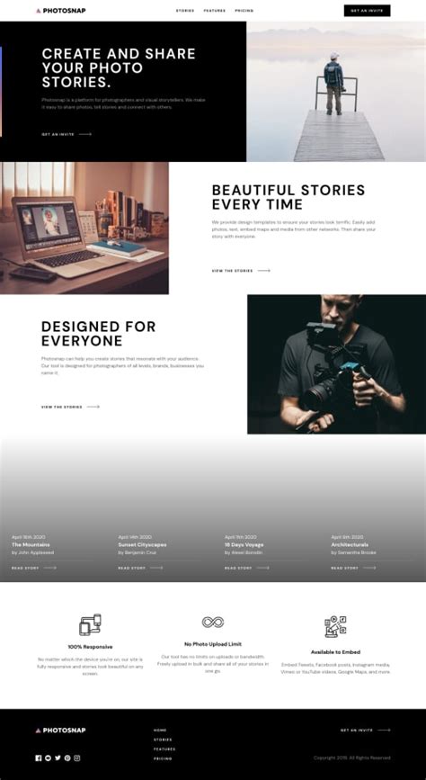 Frontend Mentor Photosnap Website With Nextjs And Tailwind Coding Challenge Solution
