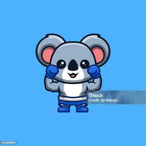 코알라 복서 귀여운 크리에이티브 카와이 만화 마스코트 로고 Championship에 대한 스톡 벡터 아트 및 기타 이미지 Championship 경기 스포츠 경쟁