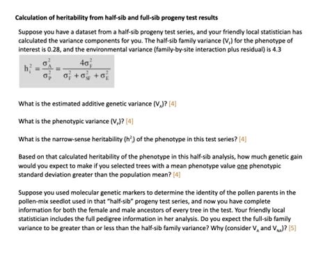 Calculation Heritability From Half Sib And Full Sib Progeny Test