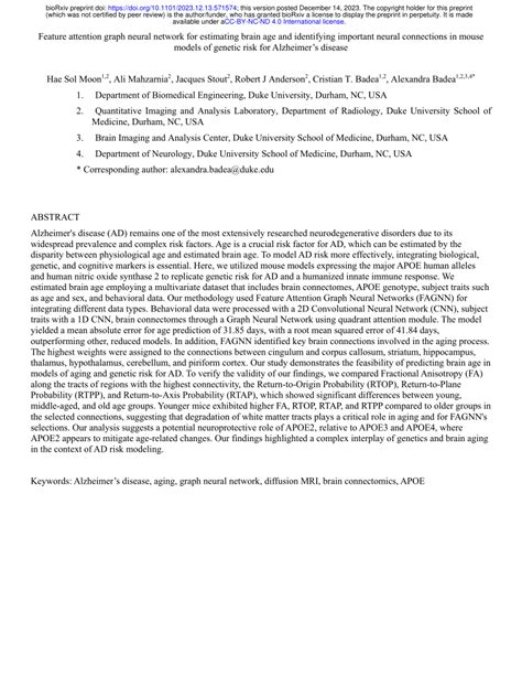 Pdf Feature Attention Graph Neural Network For Estimating Brain Age And Identifying Important