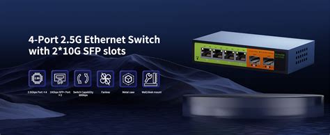 6 Port 2 5gb Network Switch 4x2 5g Rj45 2x10g Sfp Muti Gigabit Unmanaged Metal