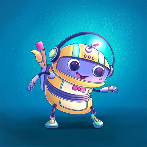 Иллюстрация Бренд персонаж робот для он лайн школы иллюстрации в