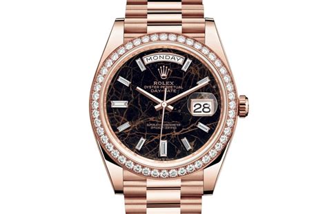 Rolex Day Date 40mm Everose Gold Eisenkiesel Diamond Set Bezel And A P