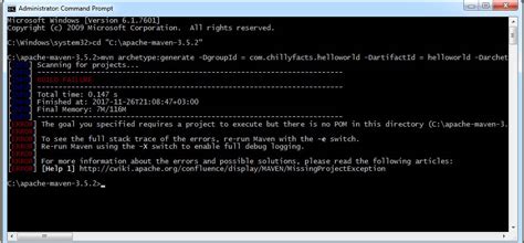 The Goal You Specified Requires A Project To Execute But There Is No POM In This Directory
