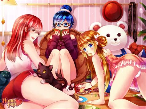 rule 34 3girls accurate art style ass audrey belrose blonde hair blue