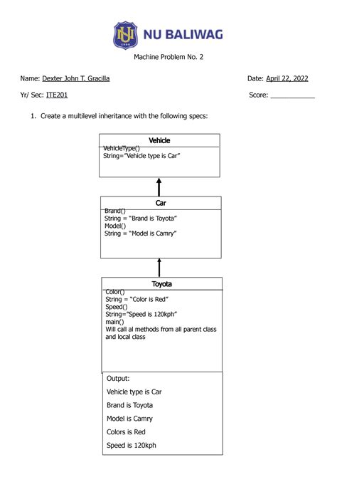Gracilla Dexter John T Machine Problem 2 Machine Problem No 2