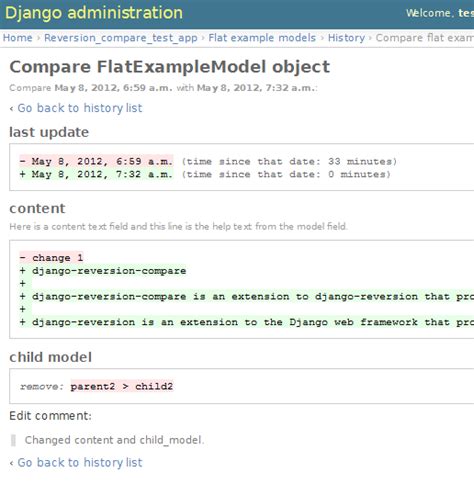 Github Jediedjango Reversion Compare Add Compare View To Django