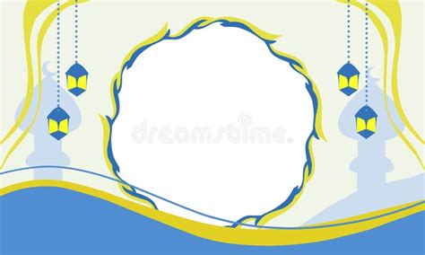 Background With Ramadan And Eid Theme With Blue Colour And Lanterns