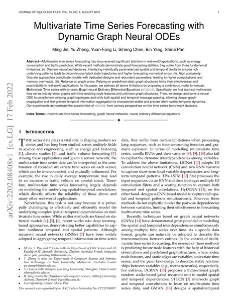 Pdf Multivariate Time Series Forecasting With Dynamic Graph Neural Odes