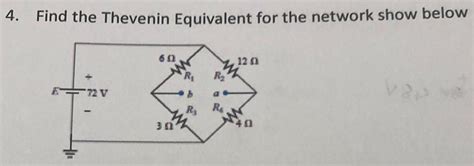 Answered 4 Find The Thevenin Equivalent For The Network Show Below 72