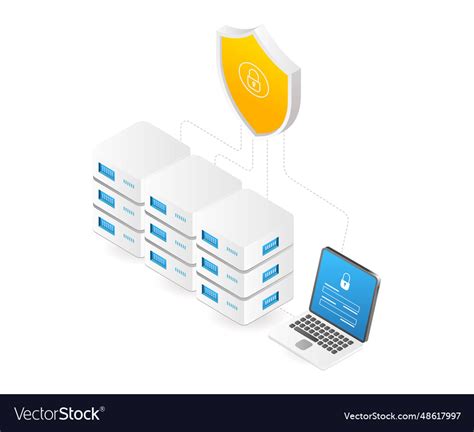 Server Data Security Computer Network Royalty Free Vector