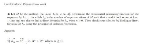 Combinatoric Please Show Work 4 Let M Be The