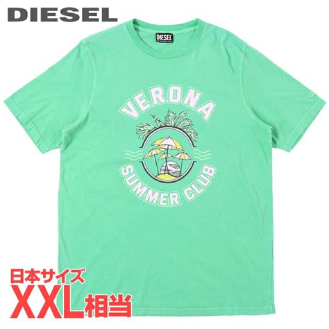 【楽天市場】 Diesel ディーゼル メンズ クラック加工プリント 半袖tシャツ カットソー【t Just C17】【サイズxl】【1サイズ程大きめのサイズ感】【グリーン】die M T