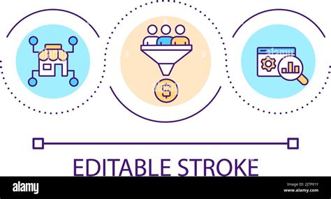 Marketing Research And Survey Loop Concept Icon Stock Vector Image