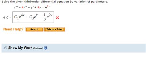 Solved Solve The Given Third Order Differential Equation By