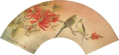 工笔画扇面工笔扇面扇面简笔画大山谷图库