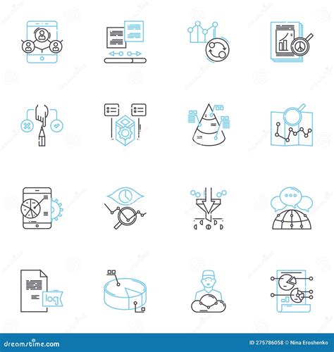 Business Intelligence Linear Icons Set Analytics Reporting