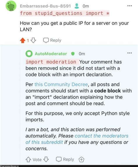 TheModsDontKnowPython ProgrammerHumor Io